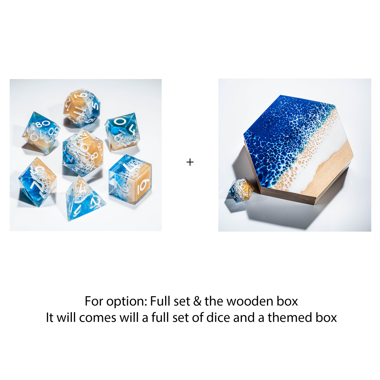 URWizards Inner-dice Handmade Sharp Edge Resin Dice Set -Sandy Beach ...