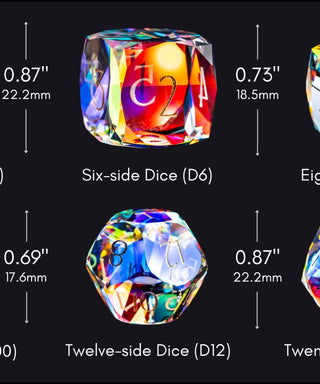 URWizards D&D Multi-faceted Prism Glass Engraved Dice Set – Urwizards
