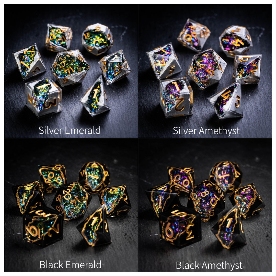 URWizards Crystaline Geode Handmade Resin Dice Set – Urwizards