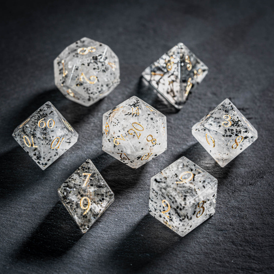 URWizards D&D Pitaya Quartz Gemstone Engraved Dice Set(Limited edition ...