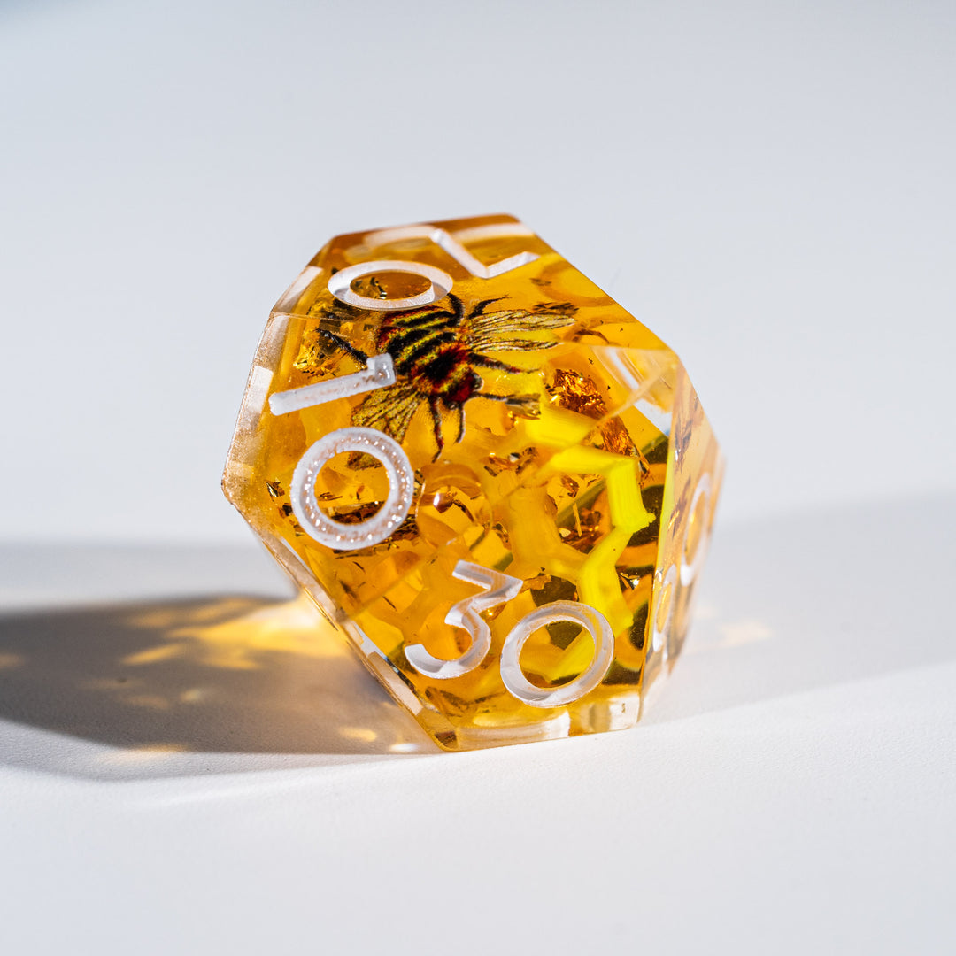 Inner-dice Handmade Sharp Edge Resin Dice Set -Sweet Honey Bees ...