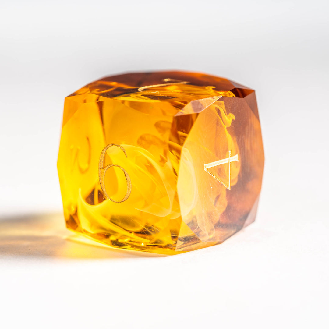 URWizards D&D Resin Flamebound Fate Engraved Dice Set Multi-faceted St ...