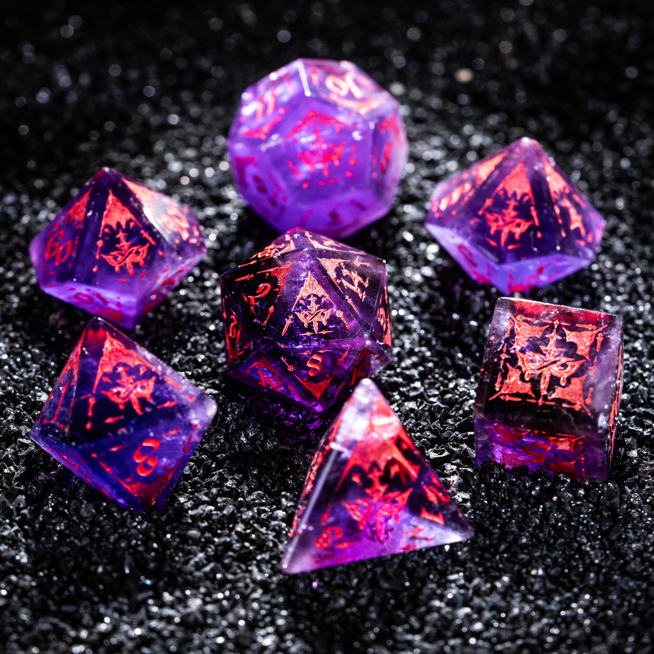 URWizards Amethyst Engraved Dice Set Assassin Style – Urwizards