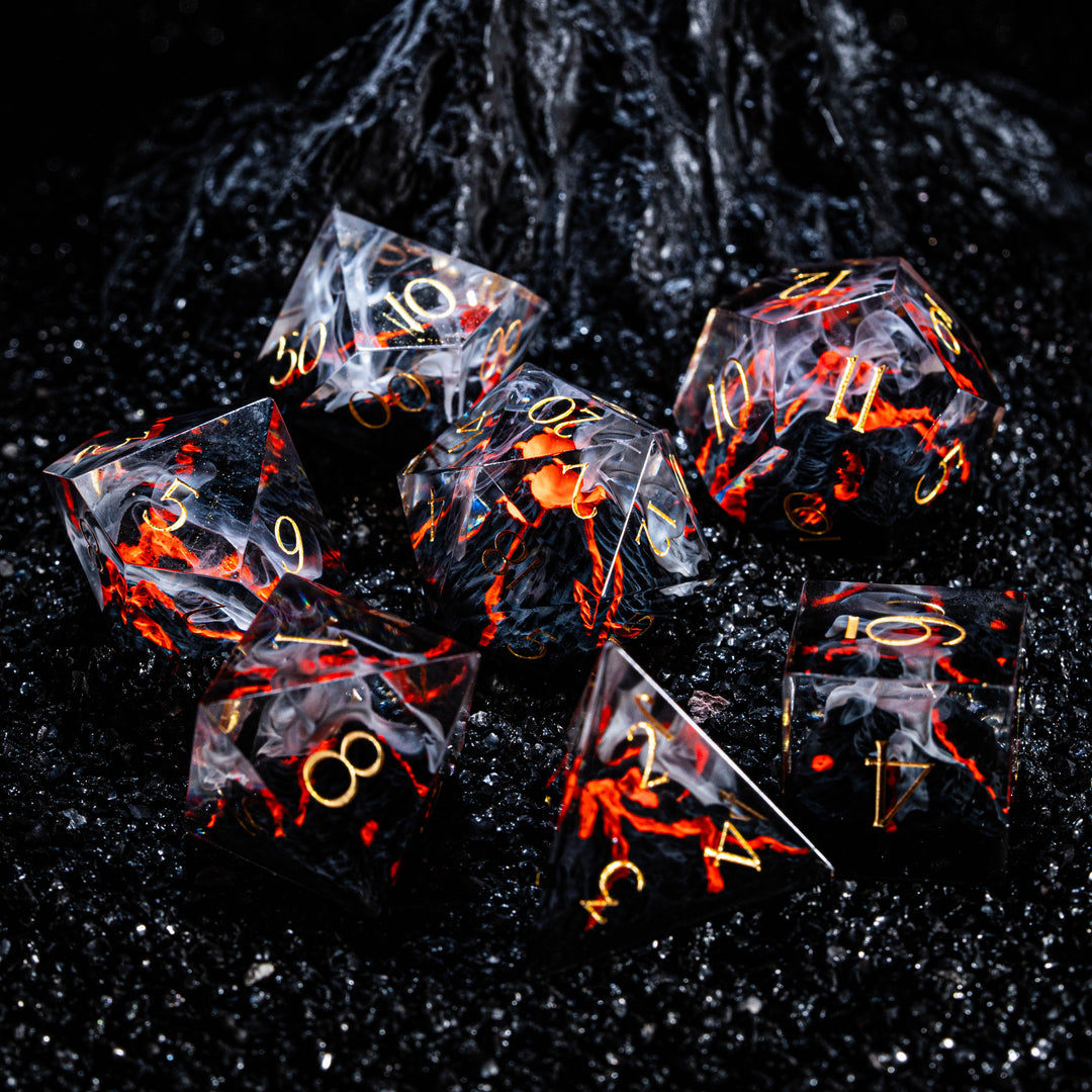 URWizards D&D Resin Engraved Dice Set Mysterious Realm - Glowing Death ...