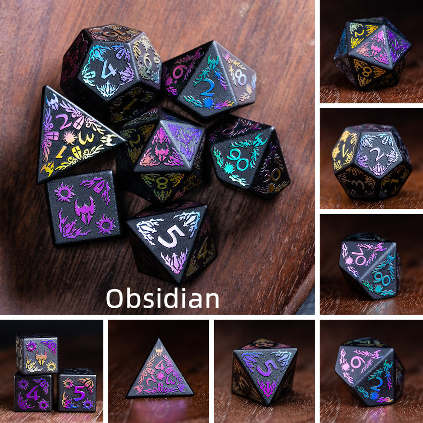 URWizards Hematite Raised Plating Dice Set Paladin – Urwizards