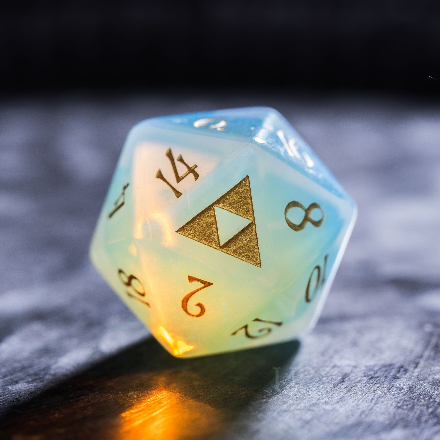 Dnd Opalite Engraved Dice Set Zelda Triforce Triangle – Urwizards