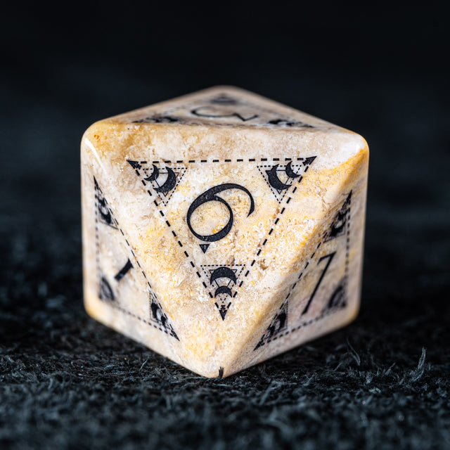 URWizards D&D Coral Fossil Engraved Dice Set Lunar Eclipse – Urwizards