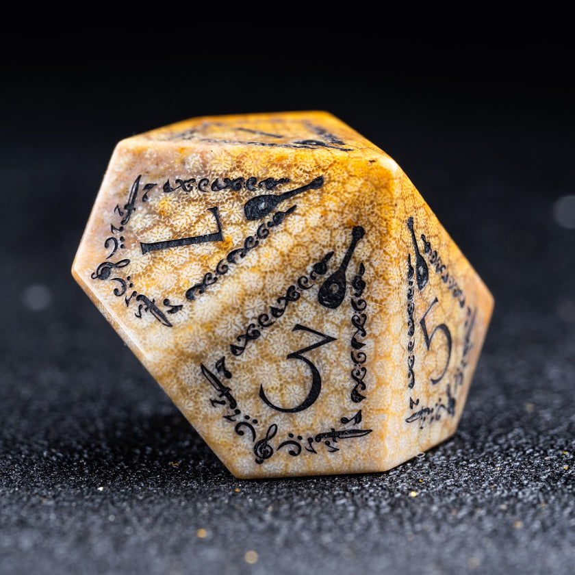 URWizards D&D Coral Fossil Engraved Dice Set Bard Style – Urwizards