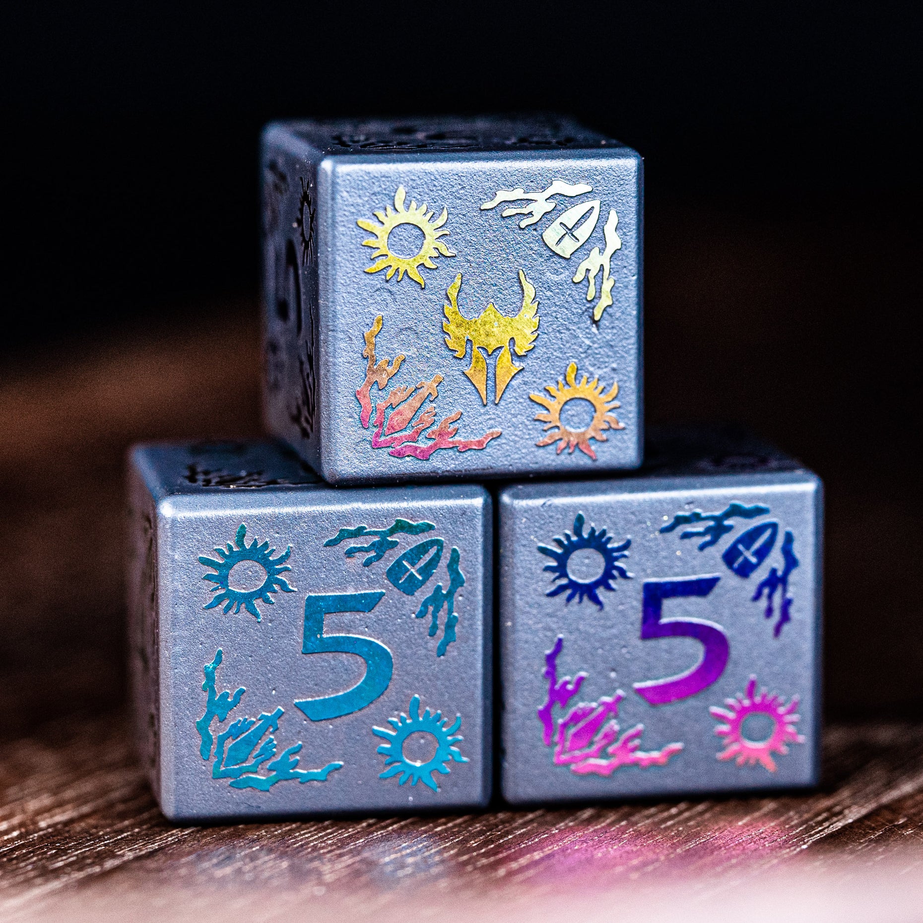 URWizards Hematite Raised Plating Dice Set Paladin – Urwizards