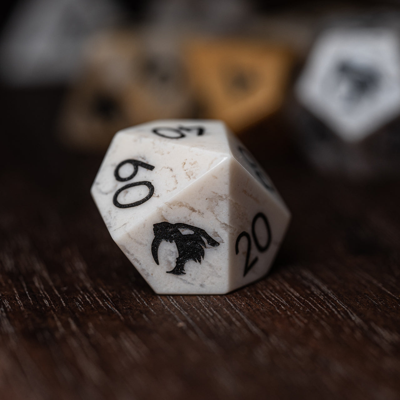 URWizards D&D Coral Fossil Gemstone Engraved Dice Set Thunder Cat ...
