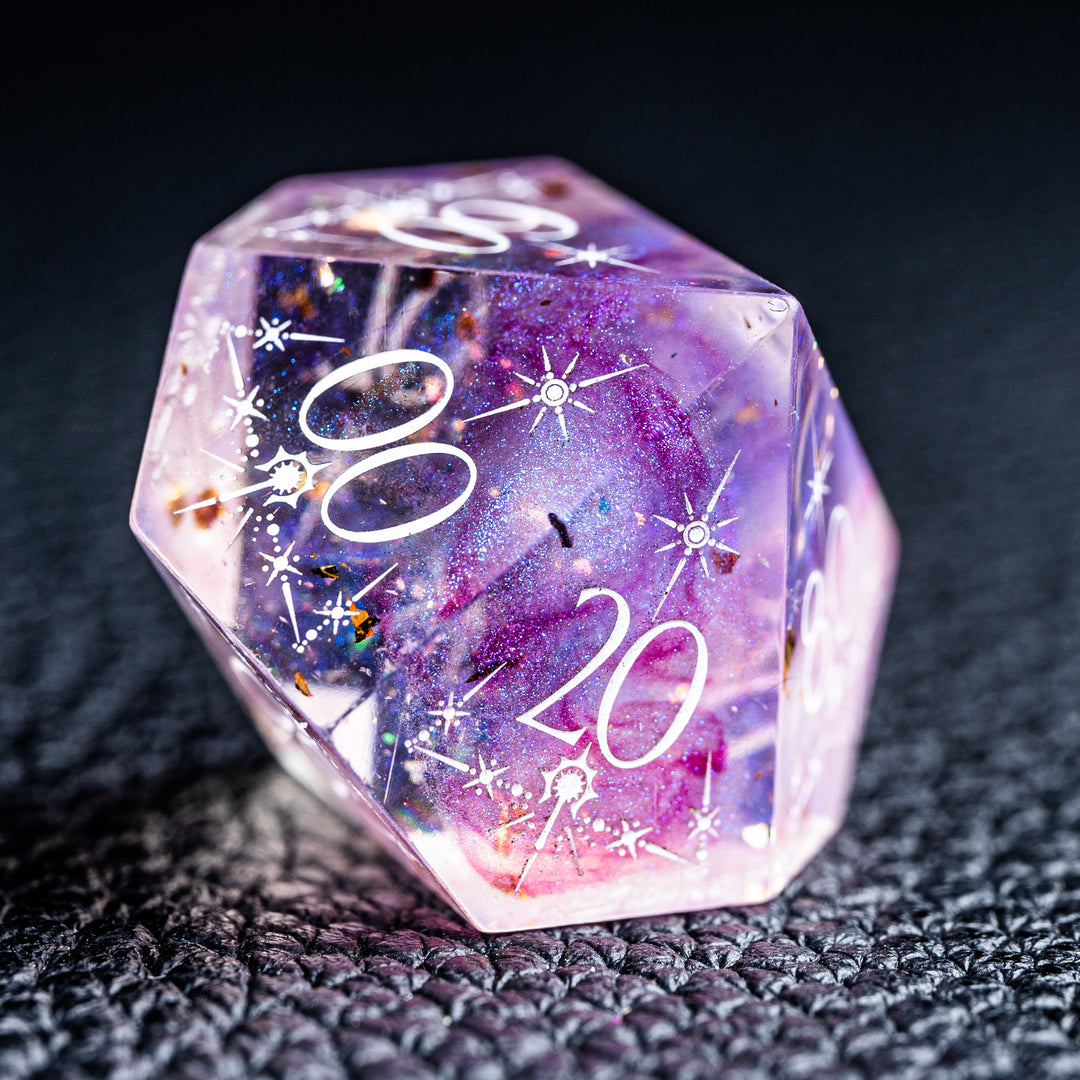 URWizards D&D Resin Night Neon glitter Engraved Dice Set Bard Style ...