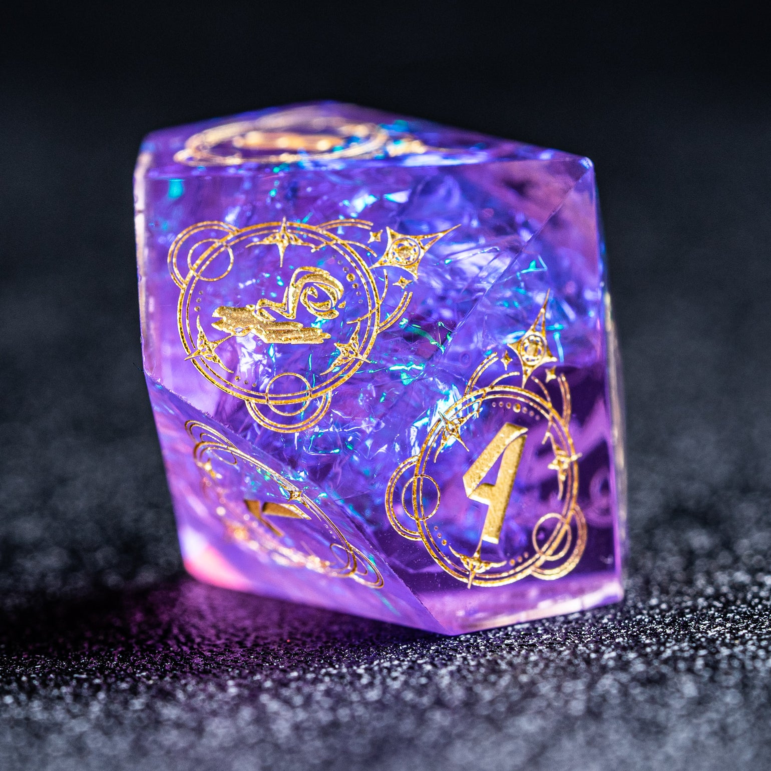 URWizards D&D Resin Ice glitter Engraved Dice Set Bard Style – Urwizards