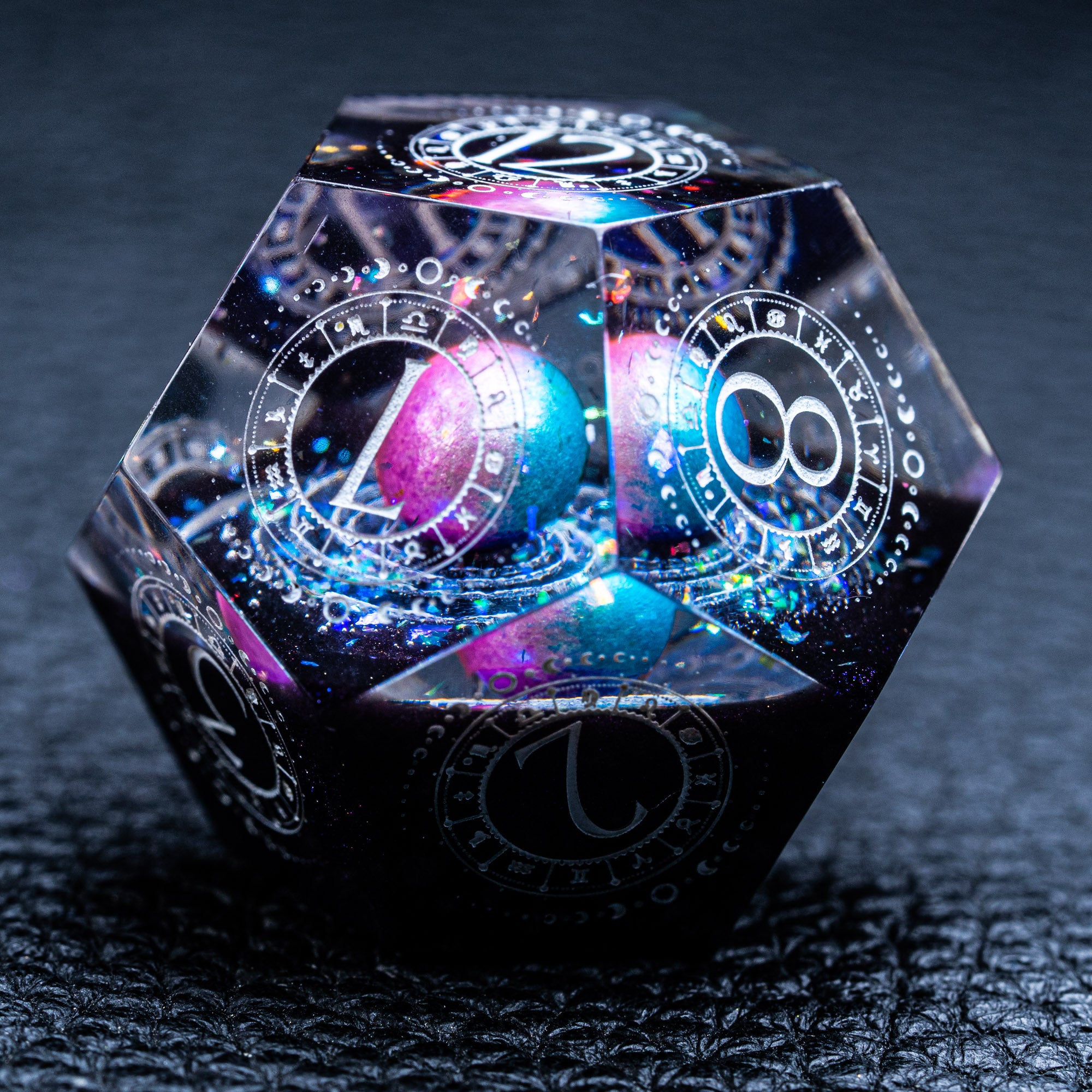 URWizards D&D Resin The Galaxy Engraved Dice Set Tarot Style | Urwizards