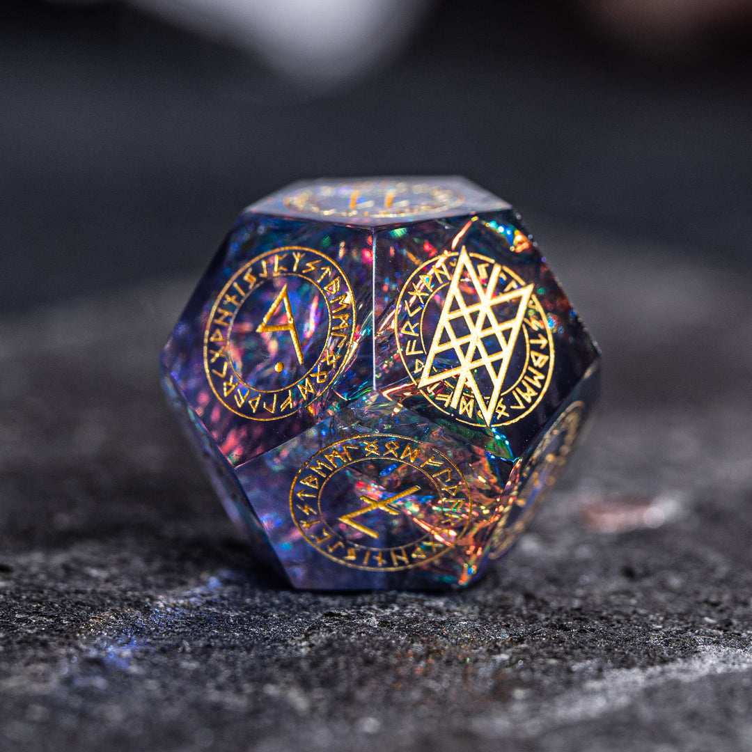 URWizards D&D Resin Night Neon Engraved Dice Set Nordic Style – Urwizards